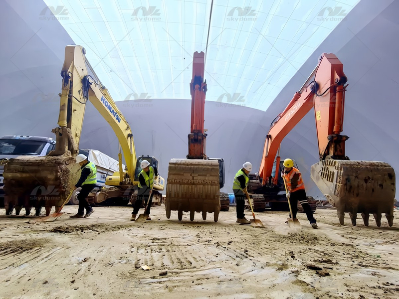 Dust & Noise Reduction Foundation Pit Air Dome for Green Construction ...